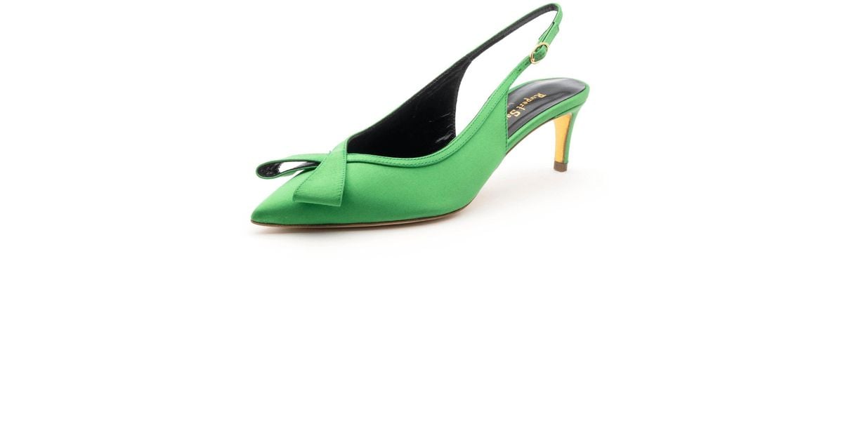 Rupert Sanderson Caprice Satin Heels in Green | Lyst