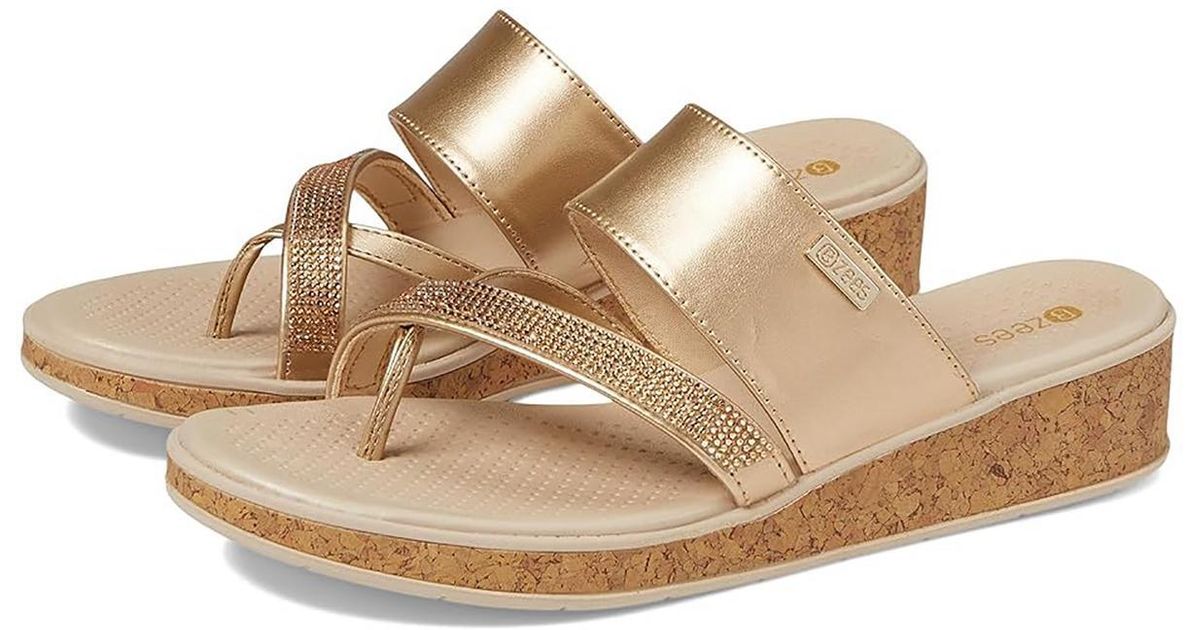 Bzees Cork Made Platform Sandals in Natural | Lyst