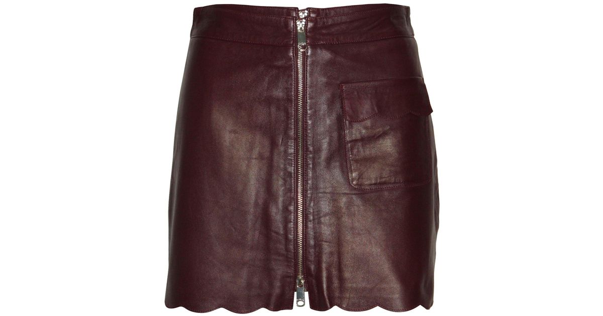 MAX&Co. Scallop Hem Skirt in Purple | Lyst