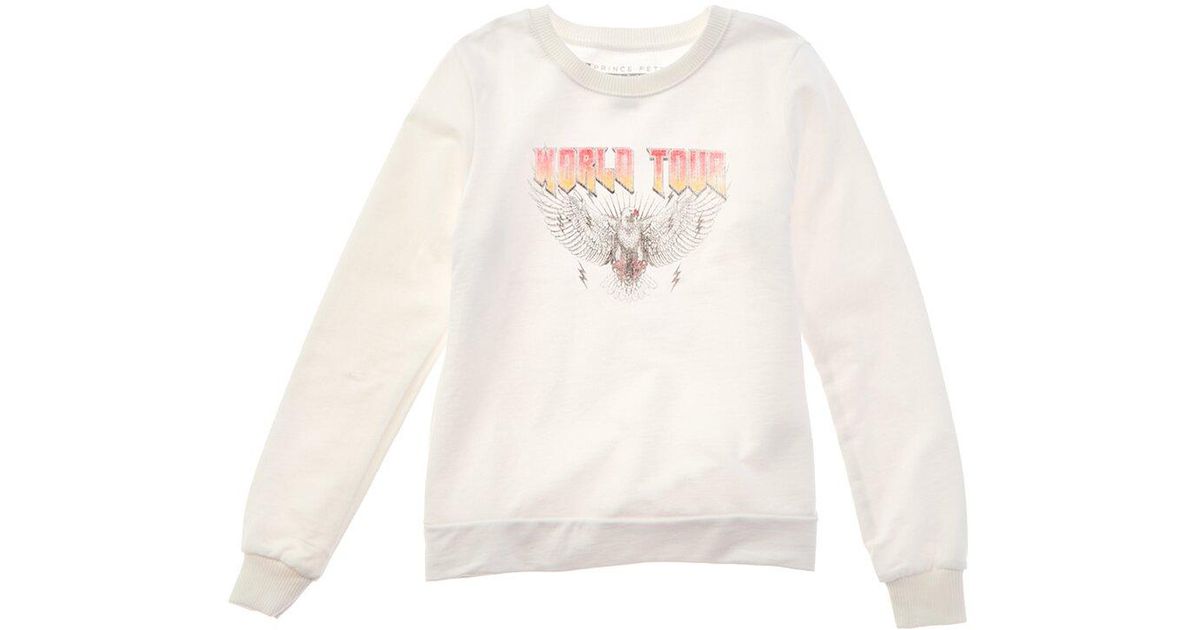 Prince Peter World Tour Eagle Crop Pullover in White | Lyst