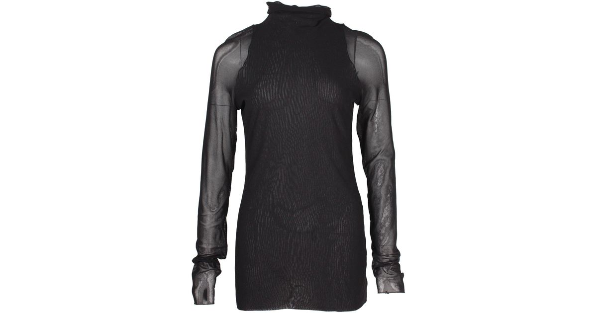Max Mara Leisure Vales Sheer Turtleneck Top in Black | Lyst