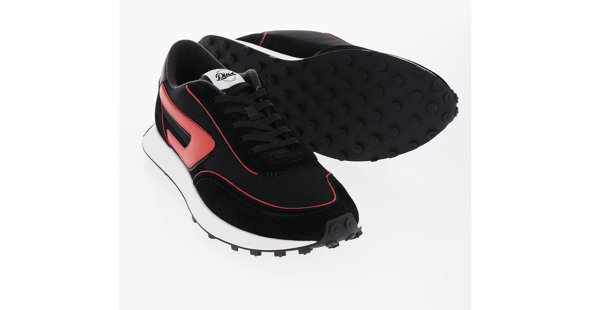 DIESEL Logoed S-Racer Sneakers With Contrasting Trims in Black for Men ...