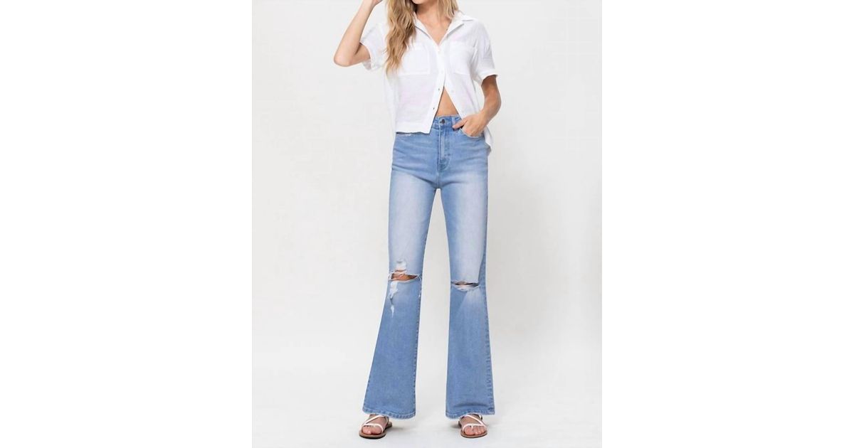 Flying Monkey High Rise Vintage Flare Jeans in Blue | Lyst