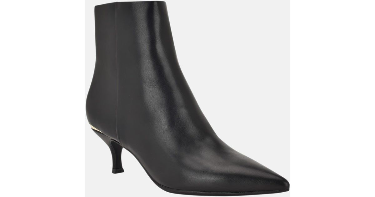 Guess Spar Kitten Heel Bootie in Black | Lyst