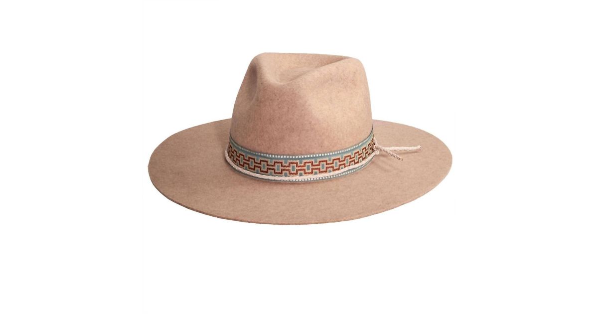 American Hat Makers Maldives Moon Wide Brim Felt Fedora Hat in Natural ...