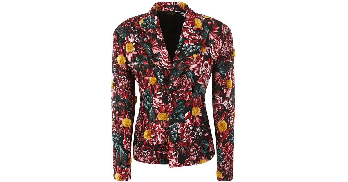 Comme des Garçons Blazer With Floral Embroidery in Red | Lyst