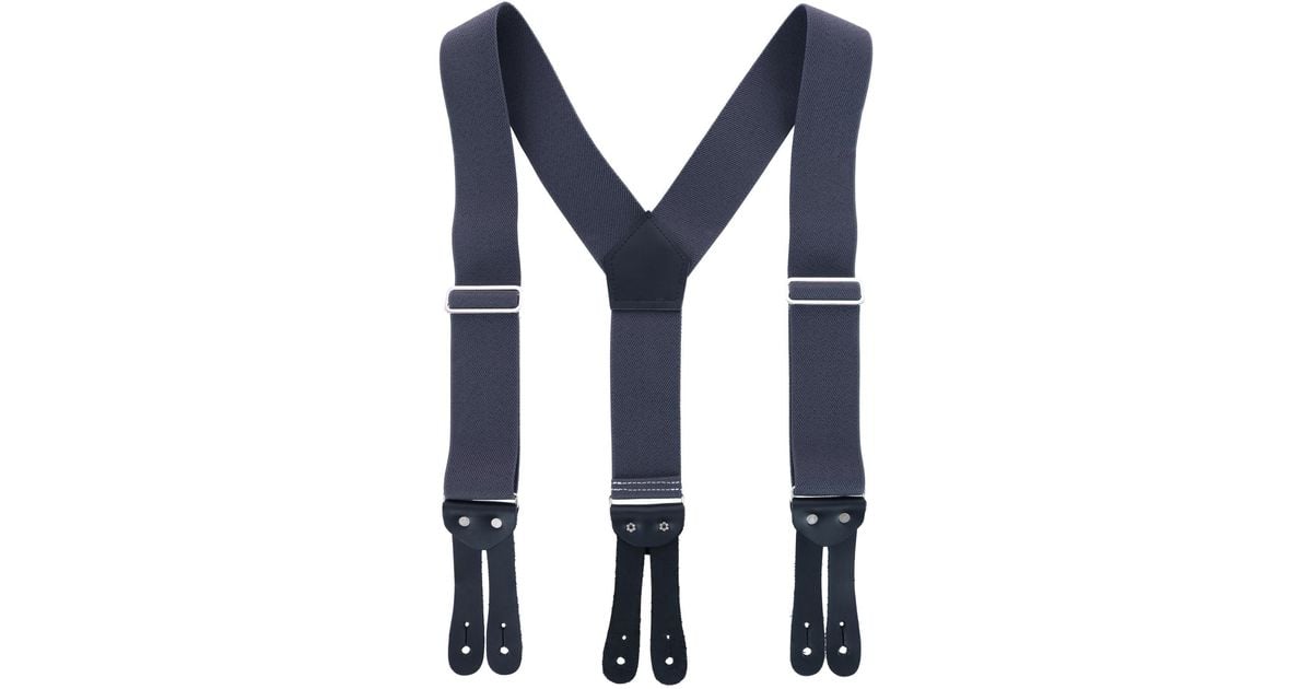 Welch Elastic Button-End Y-Back 2 Inch Work Suspenders in Blue for Men ...