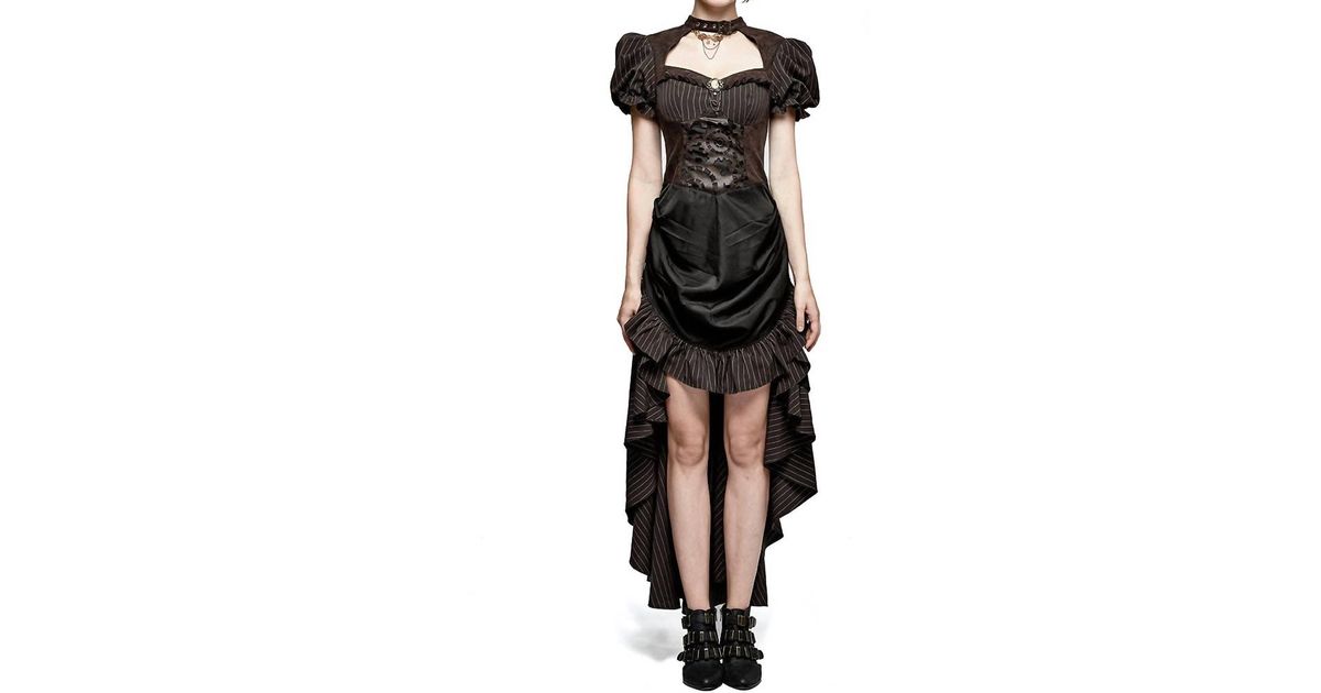 Punk Rave Steampunk Burn-Out Gear Shape Dress in Black | Lyst