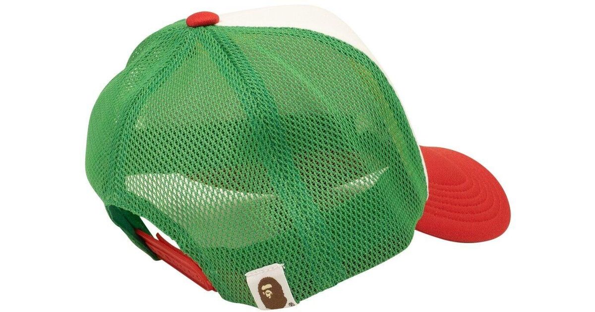 A Bathing Ape Star Mesh Cap in Green for Men | Lyst