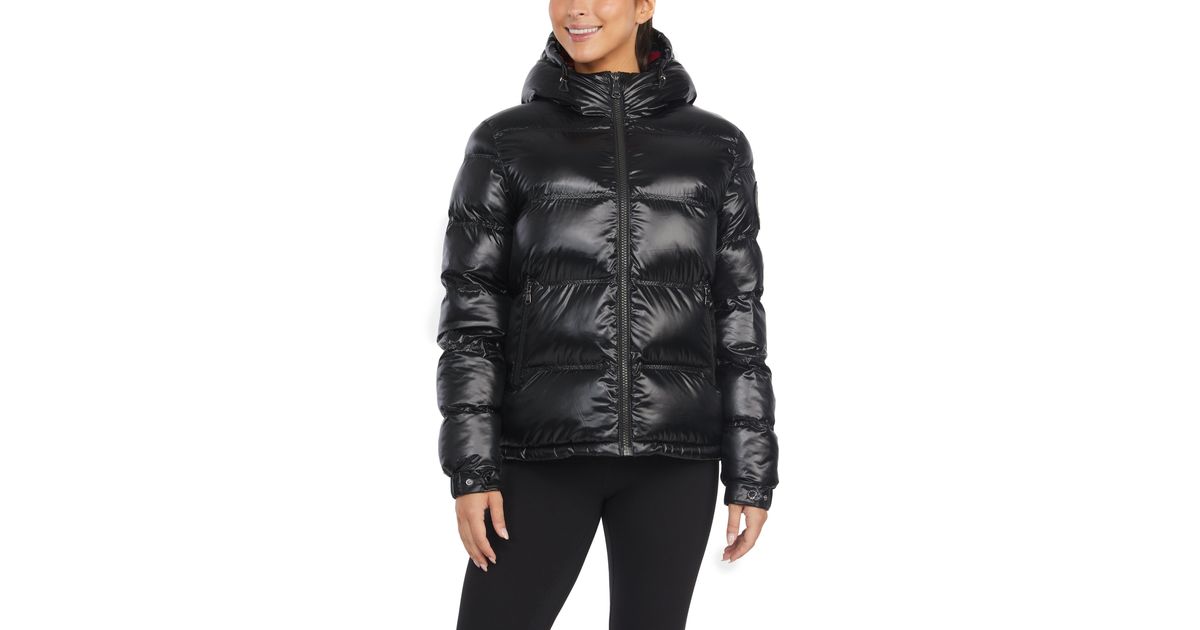 Pajar Steph Channel Quilted Short Puffer Fixed Hood in Black | Lyst