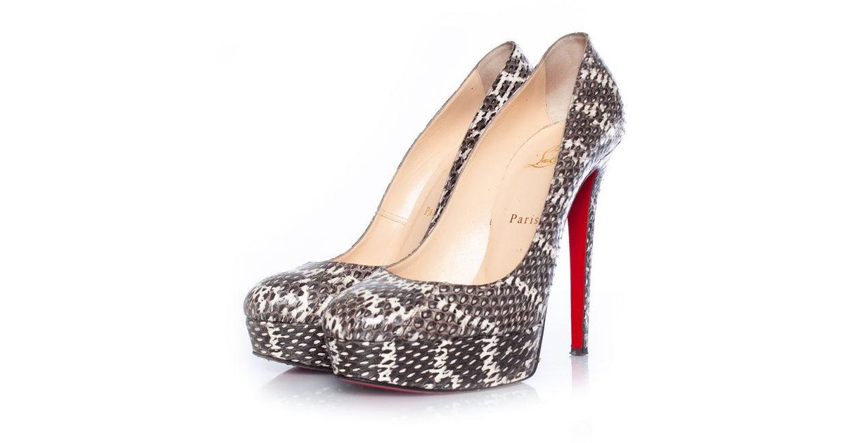 Christian Louboutin Bianca Python Platform Pumps in Black | Lyst
