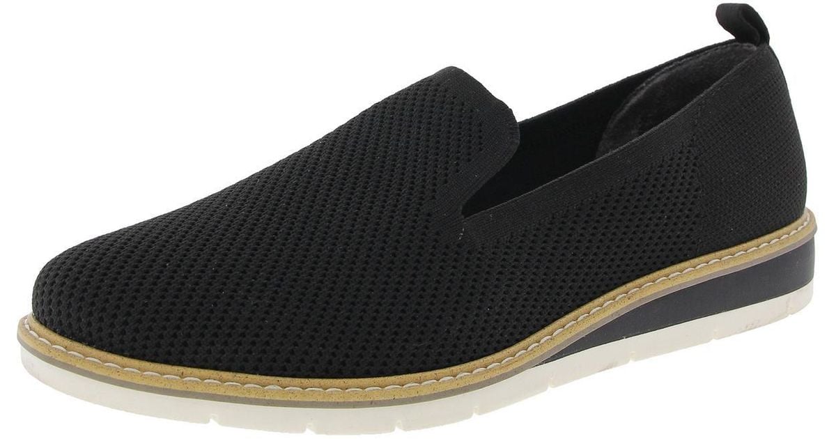 Adam Tucker Alana Knit Slip-On Loafers in Black | Lyst