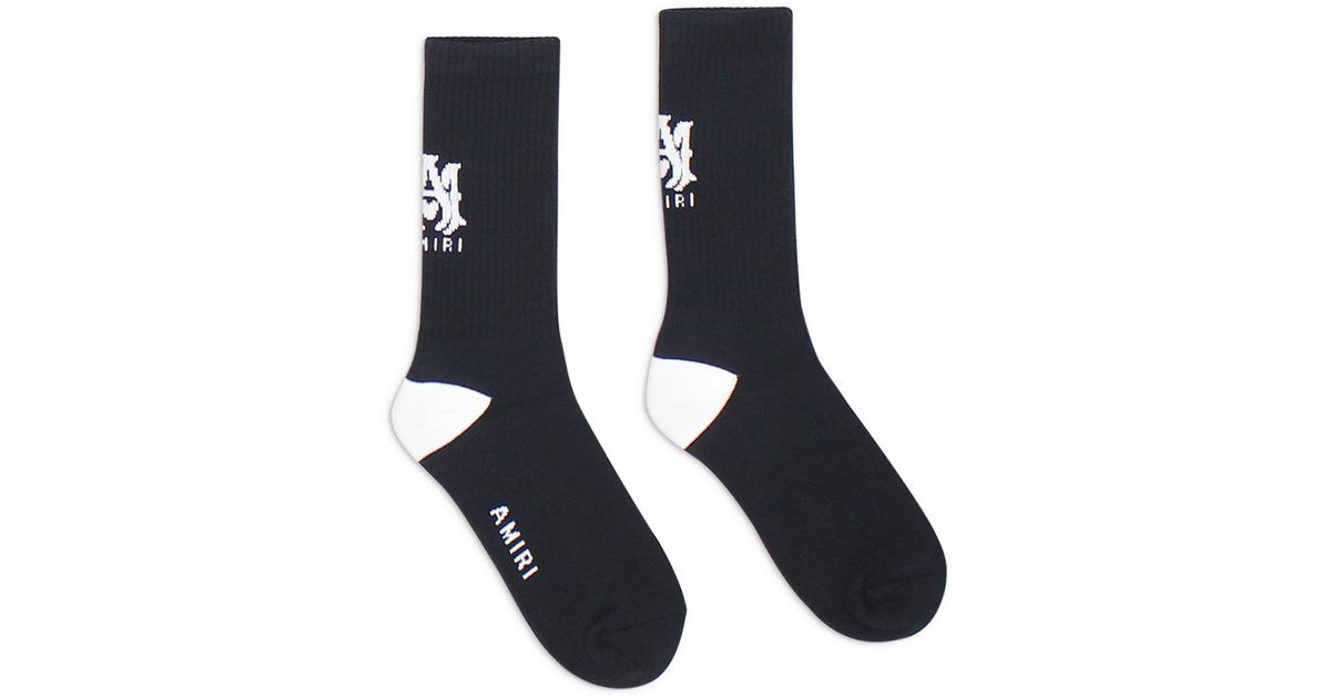 Amiri Ma Logo Socks in Blue for Men | Lyst
