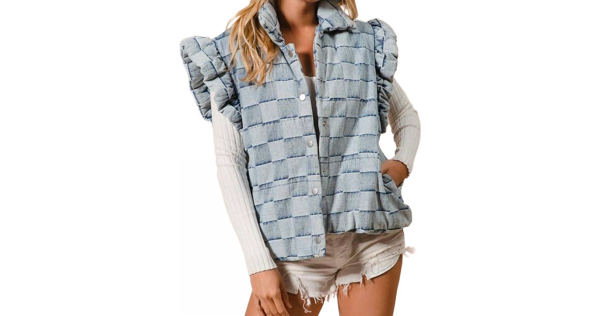 Bibi Checker Vest in Blue | Lyst