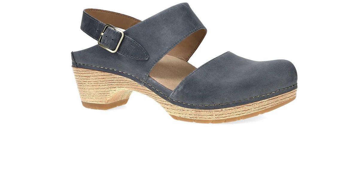 Dansko Lucia Oiled Pull Up Clogs in Blue | Lyst