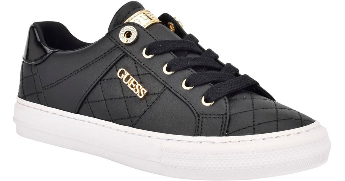 Guess Loven Low-Top Sneakers in Black | Lyst
