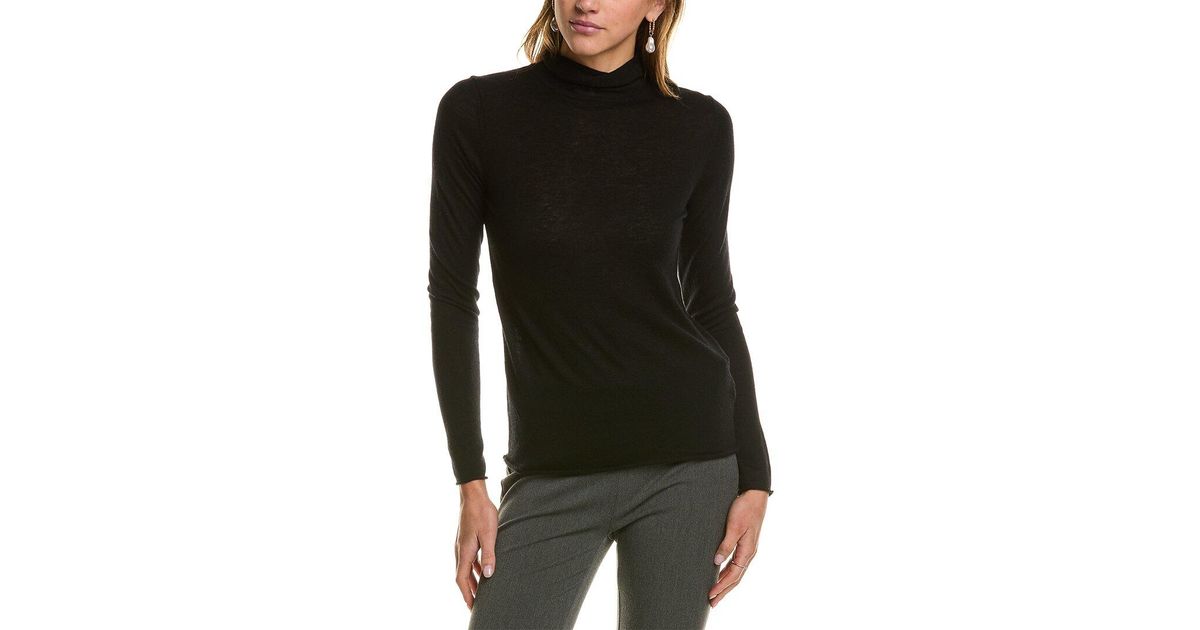 Reiss Emma Wool & Cashmere-Blend Roll Neck Top in Black | Lyst