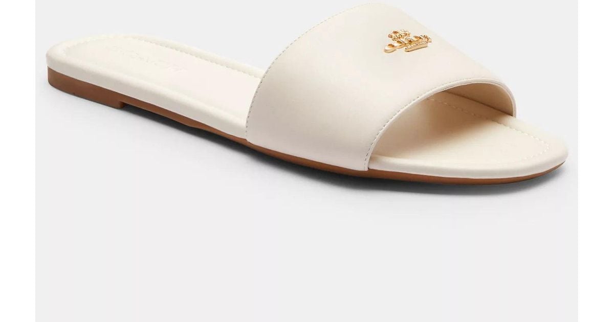 COACH Signature Slide Sandal in Natural | Lyst