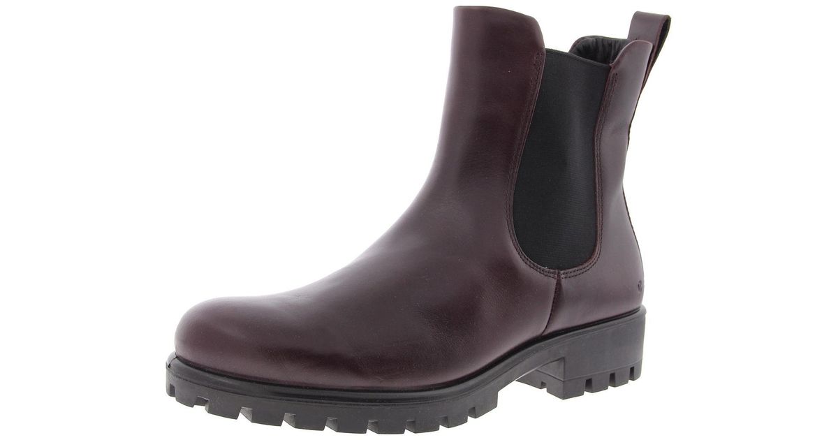 Ecco Modtray Leather Lugged Sole Chelsea Boots in Brown | Lyst