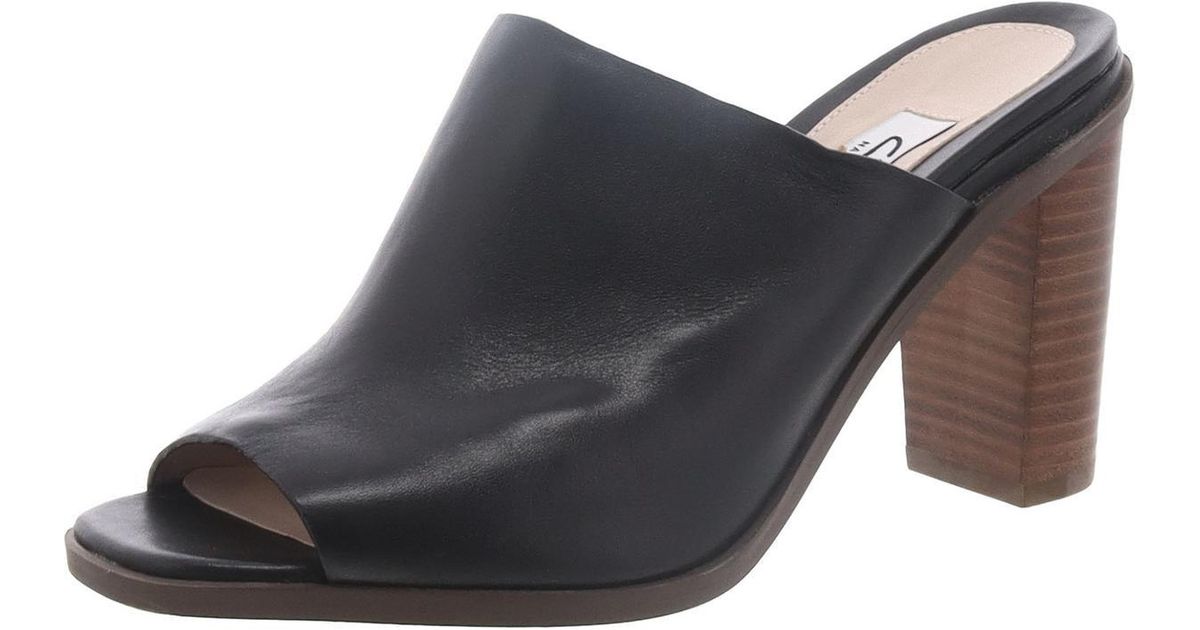 Clarks Image Gallery Leather Slip-On Mules in Black | Lyst