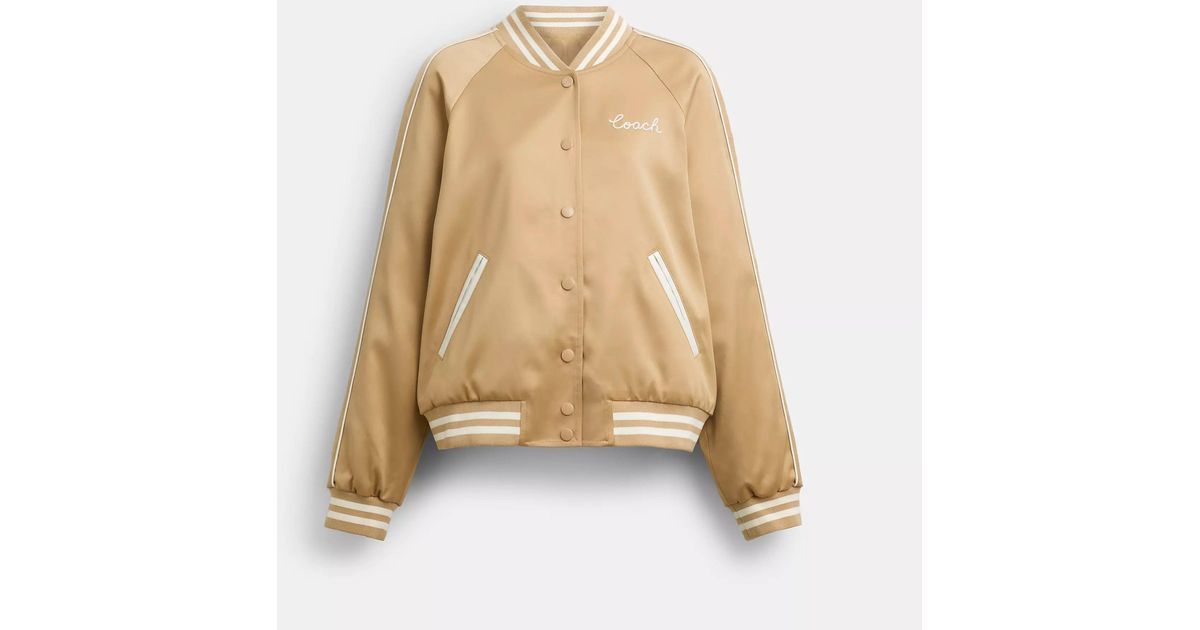 COACH Reversible Signature Souvenir Varsity Jacket in Natural | Lyst