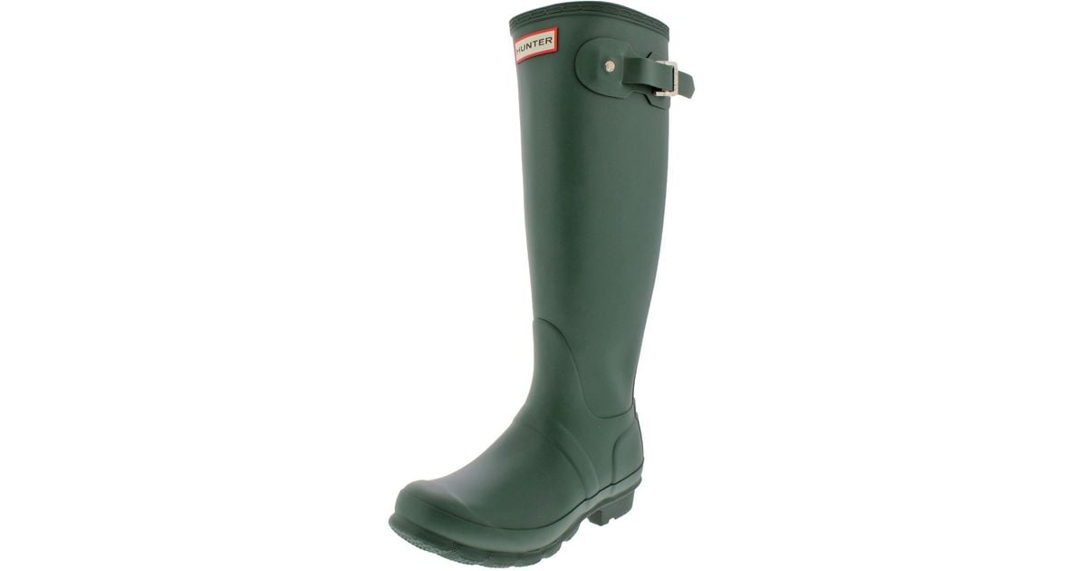 HUNTER Original Tall Rubber Knee-high Rain Boots in Green | Lyst