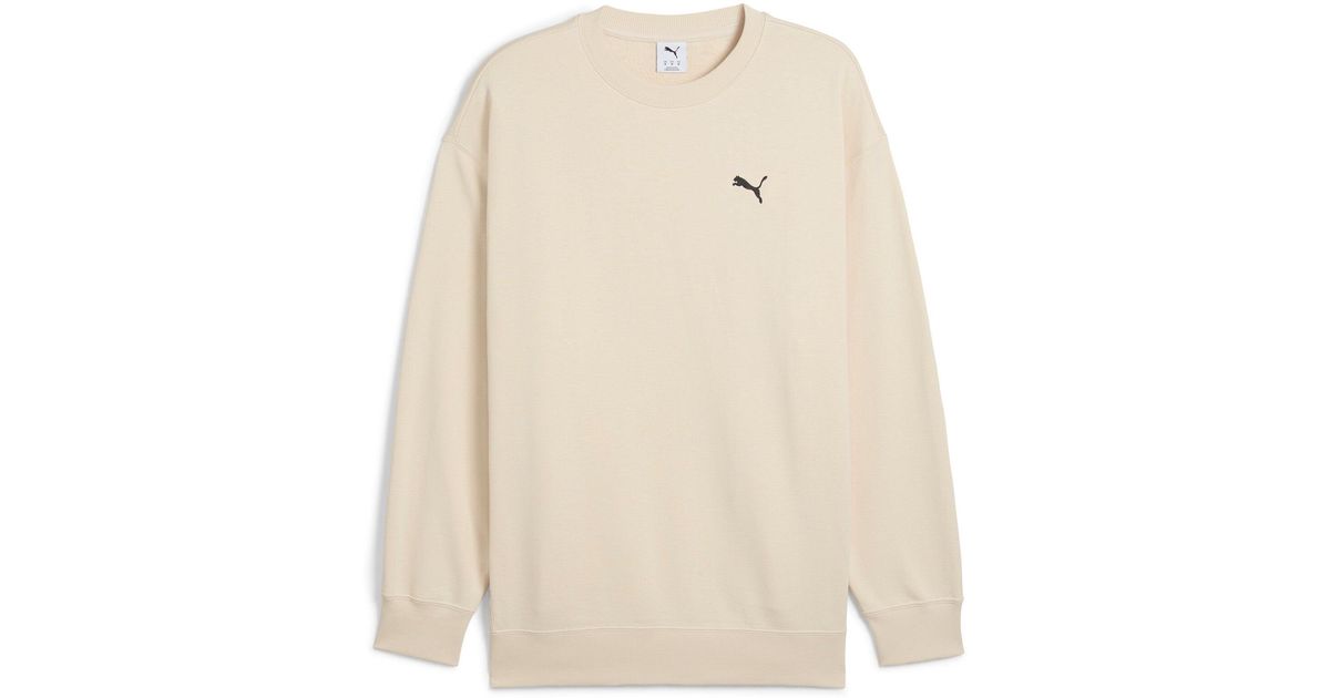 PUMA Wardrobe Essentials Relaxed Crew in Natural for Men | Lyst
