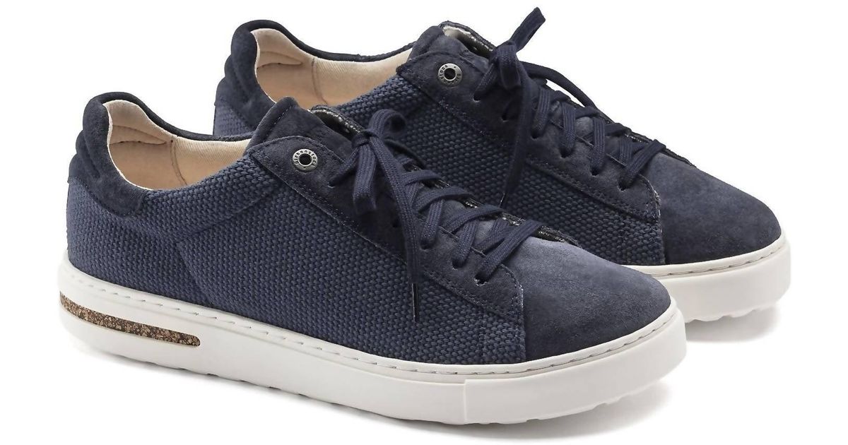 Birkenstock Bend Low Canvas Suede Sneaker in Blue | Lyst