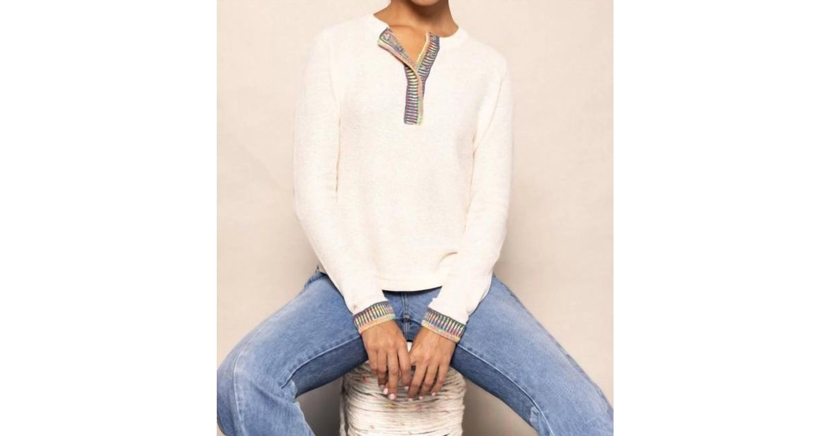 Lisa Todd Double Track Henley in White | Lyst