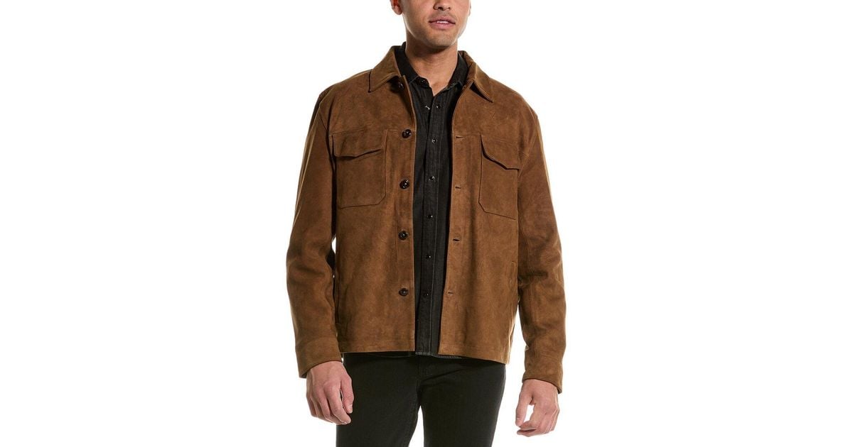 Slate & Stone Suede Work Jacket in Brown for Men | Lyst
