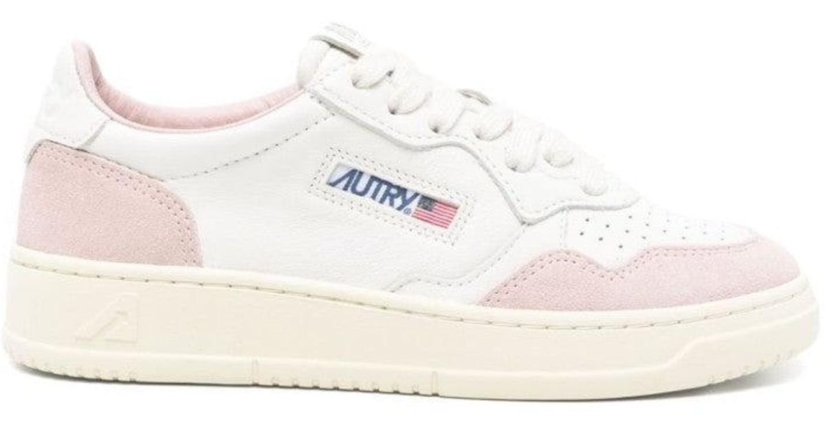 Autry Medalist Low Goat Leather/Suede Sneakers in White | Lyst