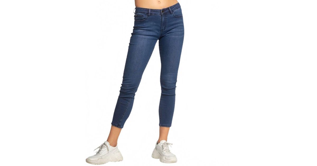 Elan Emile Jean Mid Rise Skinny Jeans in Blue | Lyst