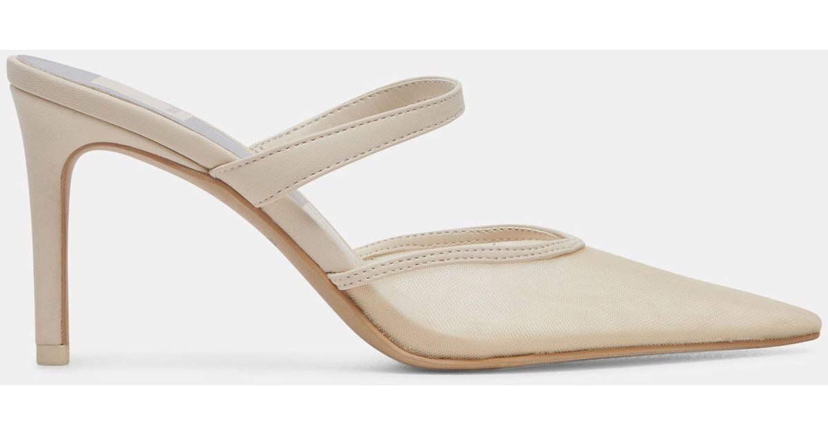 Dolce Vita Katik Heels Ivory Mesh in White | Lyst
