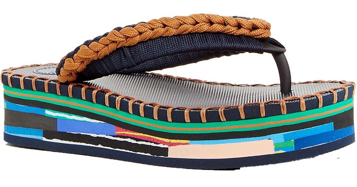 Chloé Lou Platform Slip-On Slide Sandals in Blue | Lyst