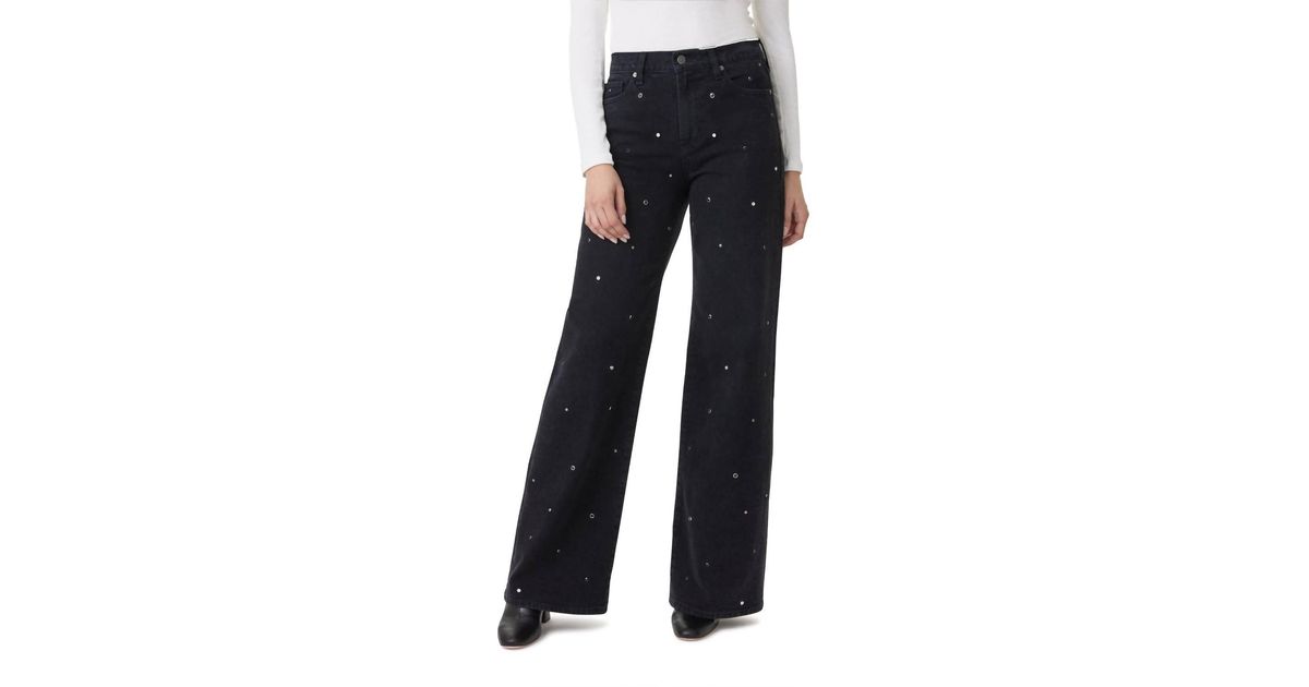 Habitual Denver Wide Leg Grommet Jeans in Black | Lyst