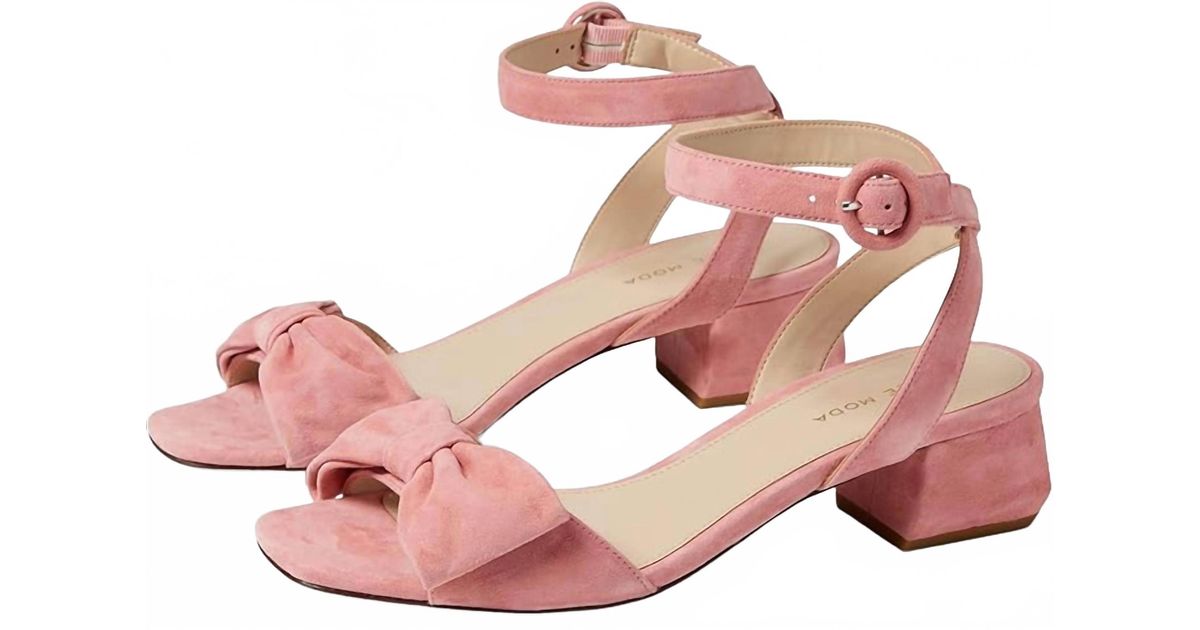 Pelle Moda Tandi Flamingo Suede Sandals in Pink | Lyst