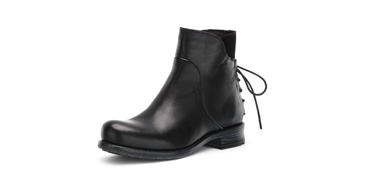 Eric Michael Leather Lace-Up Ankle Boots in Black | Lyst