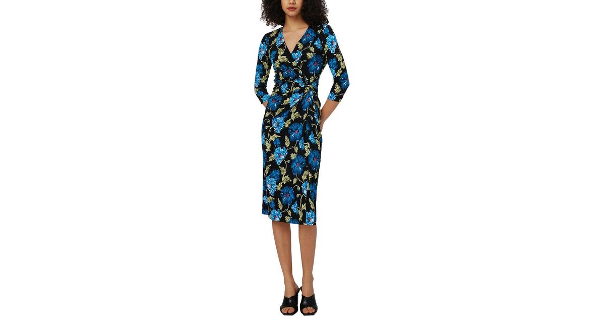 Diane von Furstenberg Borris Wool-Blend Dress in Blue | Lyst