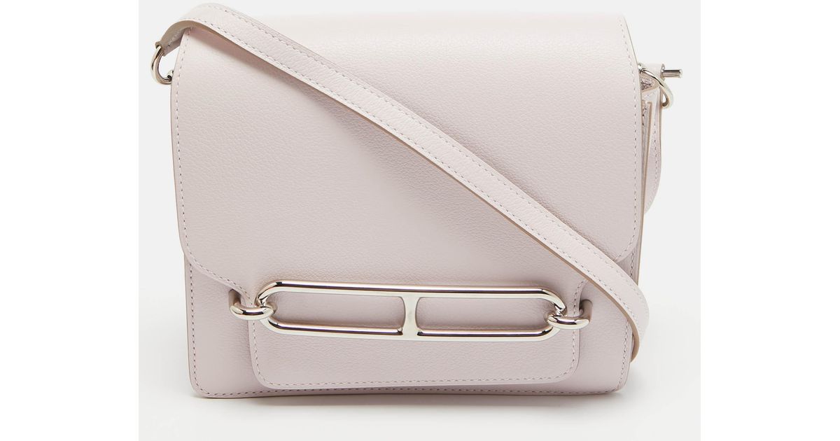Hermès Mauve Pale Evercolor Leather Roulis Mini Bag in Pink | Lyst