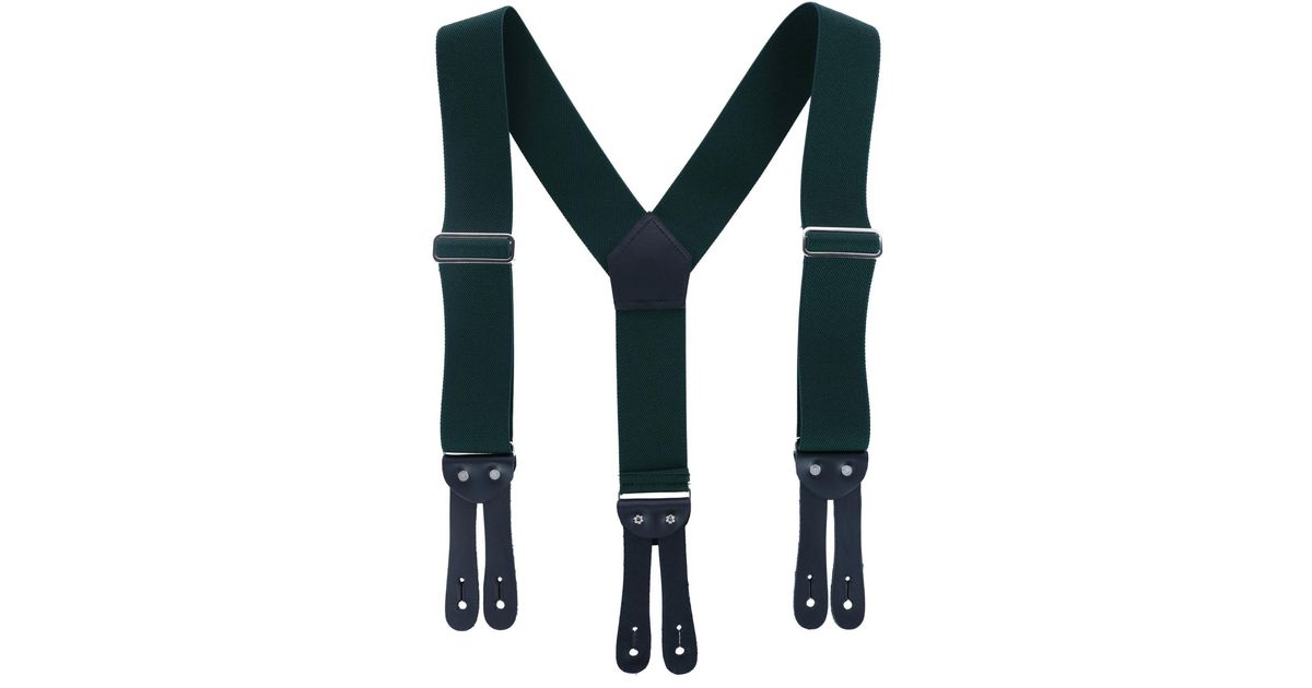 Welch Elastic Button-End Y-Back 2 Inch Work Suspenders in Green for Men ...