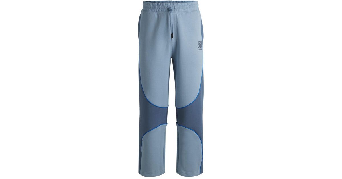 HUGO X Rb Tracksuit Bottoms With Piping Details in Blue for Men | Lyst