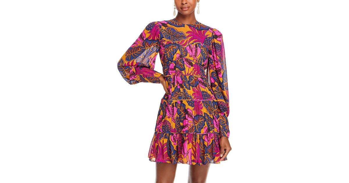 FARM Rio Printed Short Mini Dress in Red | Lyst