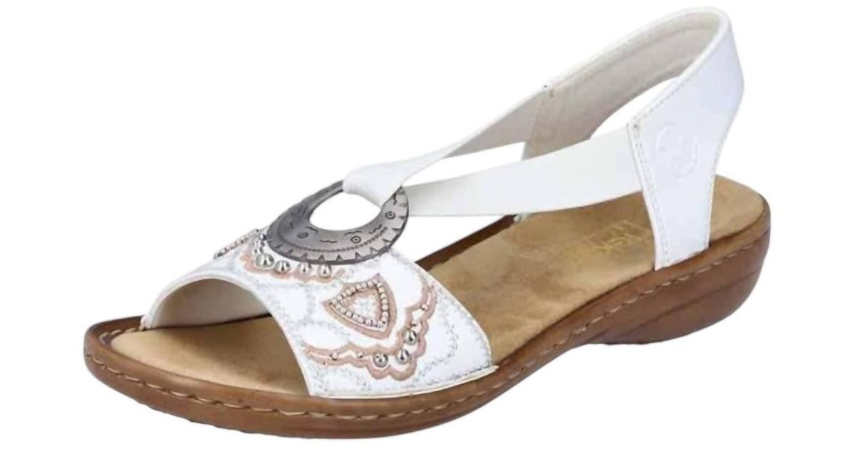 Rieker Regina Backstrap Sandals in White | Lyst