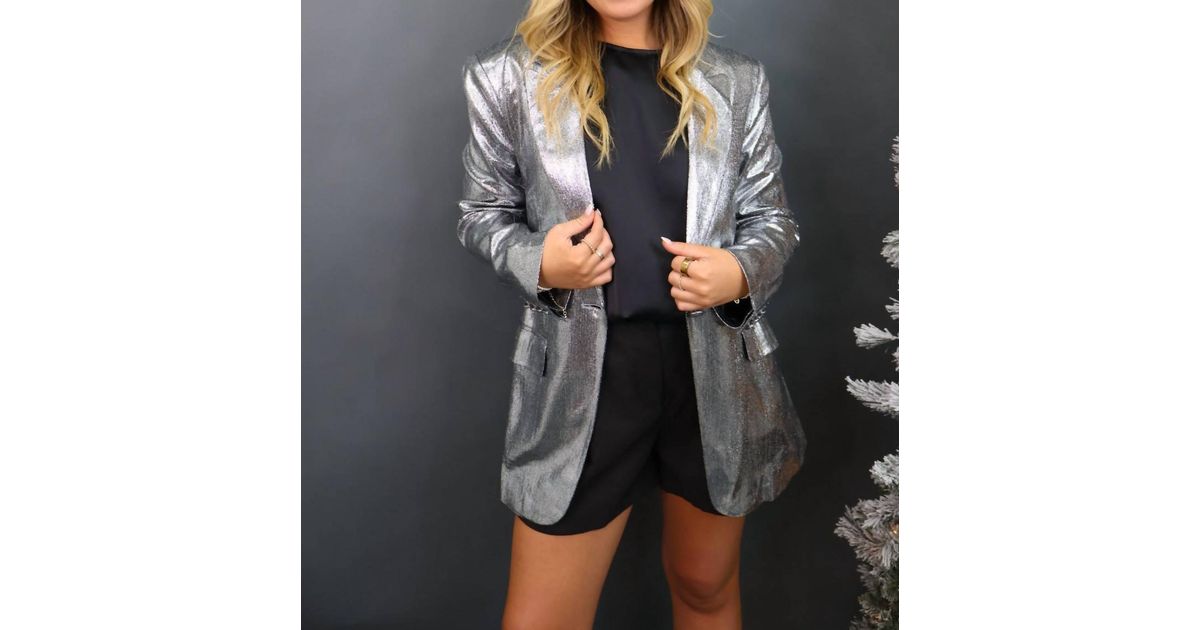 Elan Metallic Blazer in Black | Lyst