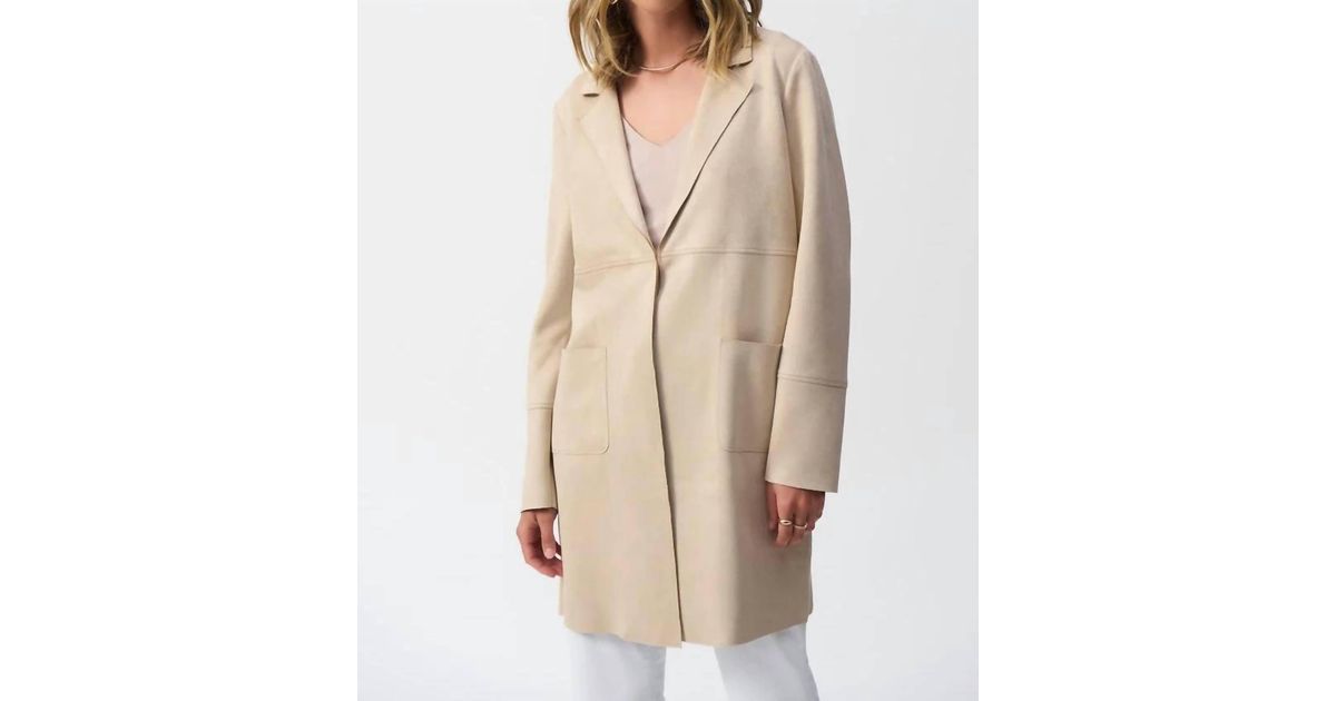 Joseph Ribkoff Scuba Suede Straight Jacket in Natural | Lyst