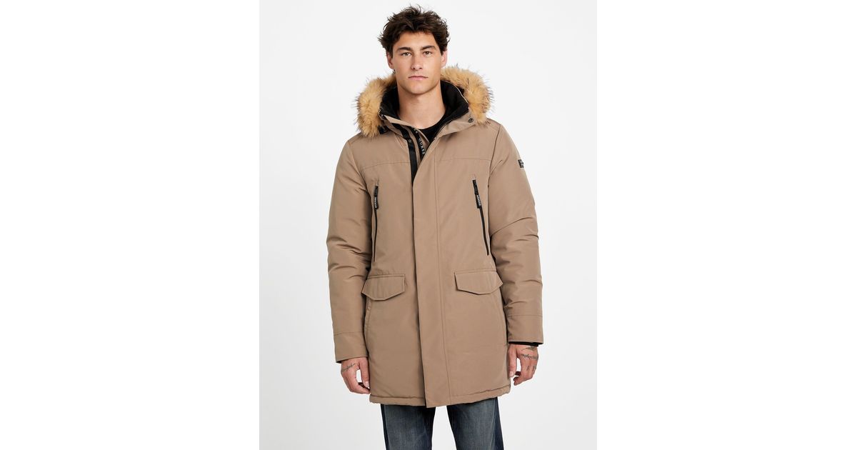 Guess Eco Leon Parka in Natural for Men | Lyst