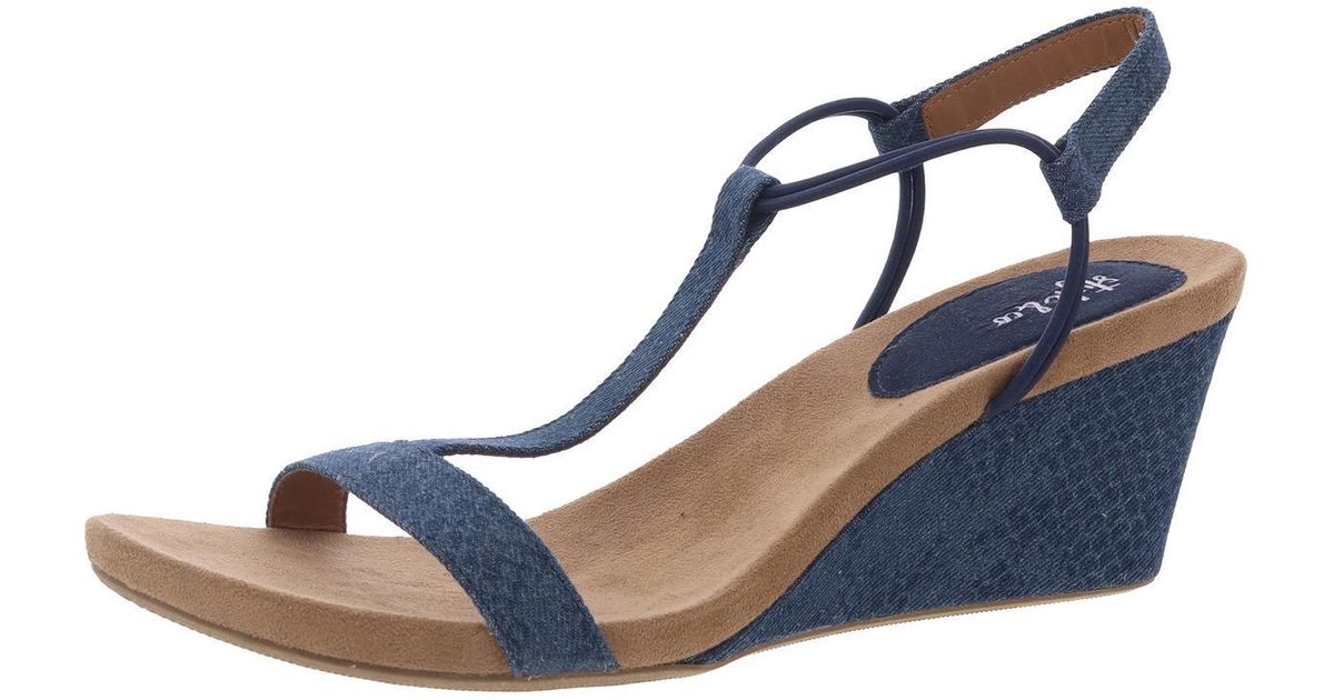 Style & Co. Solid Wedge Sandals in Blue | Lyst