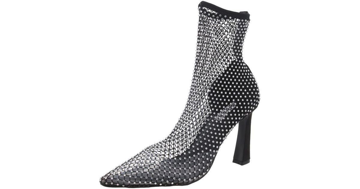 Steve Madden Saphina Mesh Rhinestone Wedge Heels in Gray | Lyst