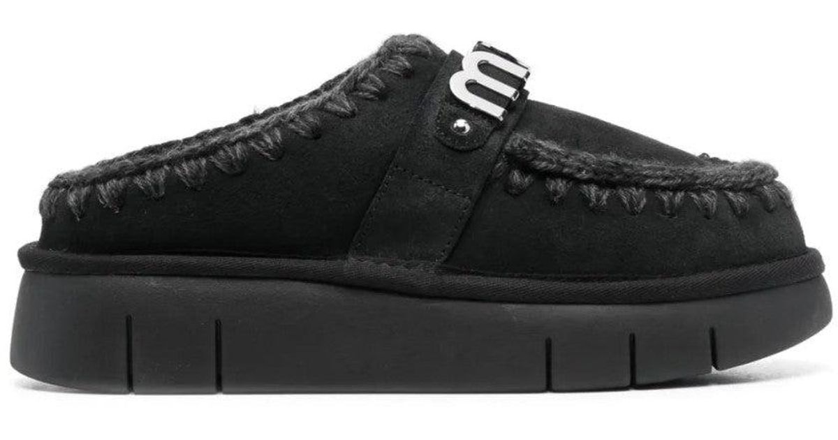 Mou Bounce Clog Metal Log in Black | Lyst