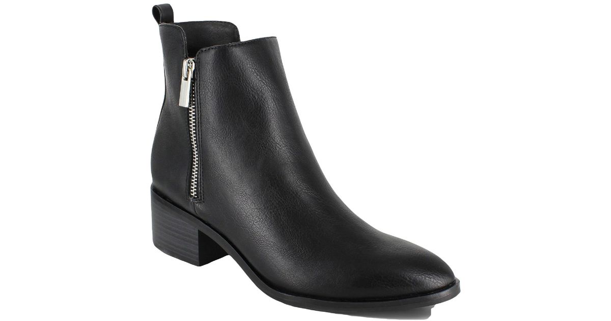 Esprit Tatiana Faux Leather Block Heel Ankle Boots in Black | Lyst